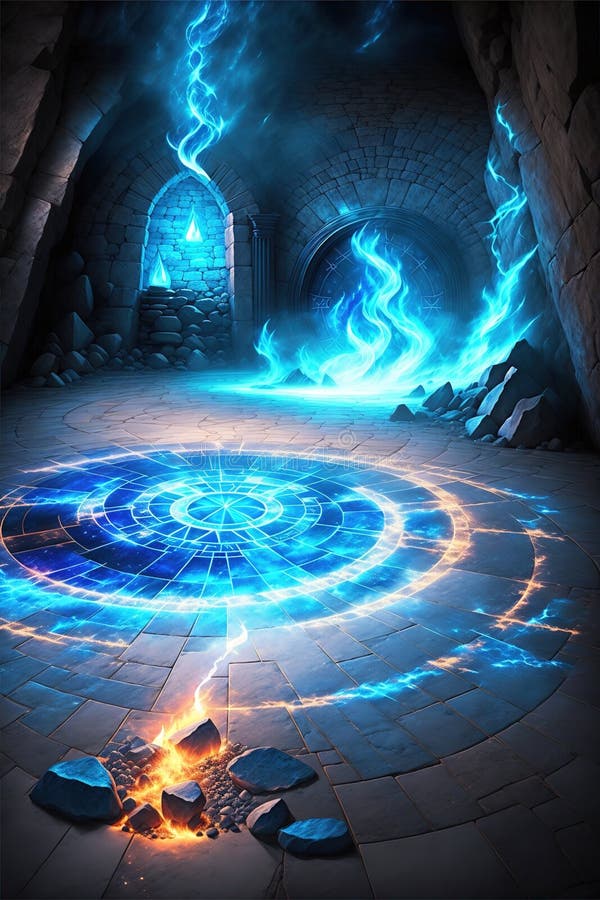 Shining Magic Circle is Drawn on the Floor by AI Generated Stock ...