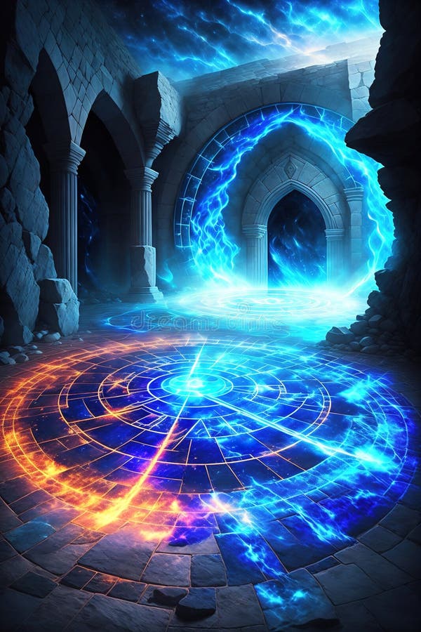 Shining Magic Circle is Drawn on the Floor by AI Generated Stock ...