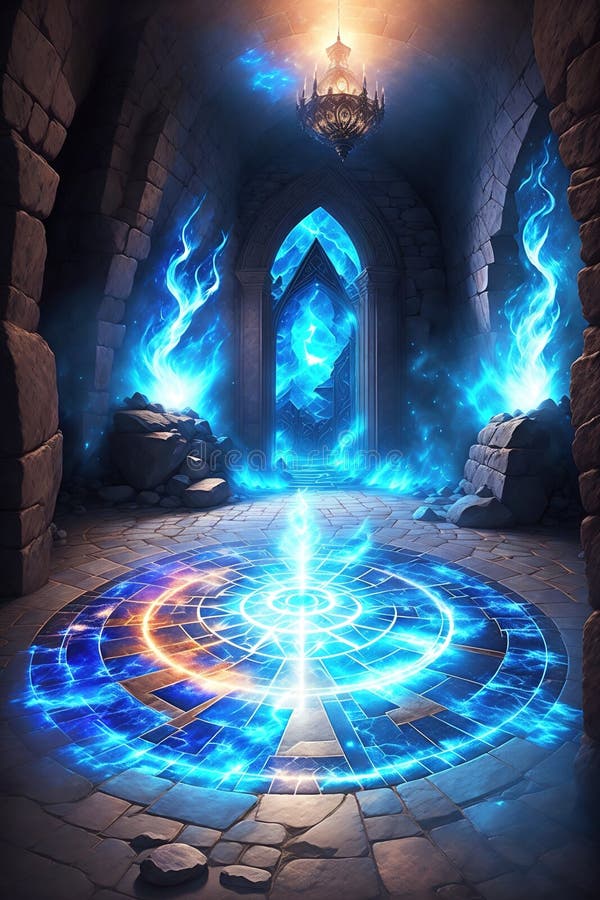 Shining Magic Circle is Drawn on the Floor by AI Generated Stock ...