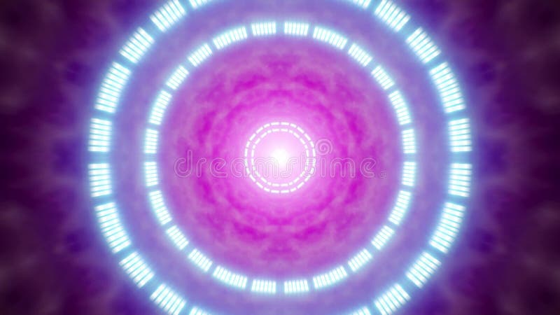 Glowing Neon Circle Light and Purple Mist Loop Stock Video - Video of ...
