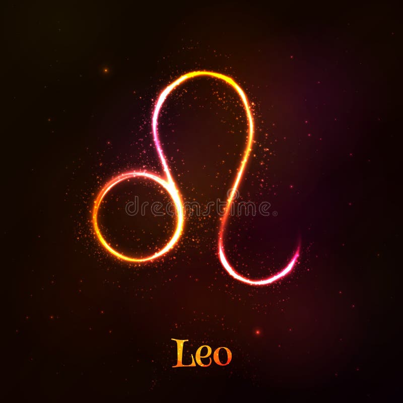 Shining Neon Zodiac Leo Vector Symbol Stock Vector - Illustration of ...