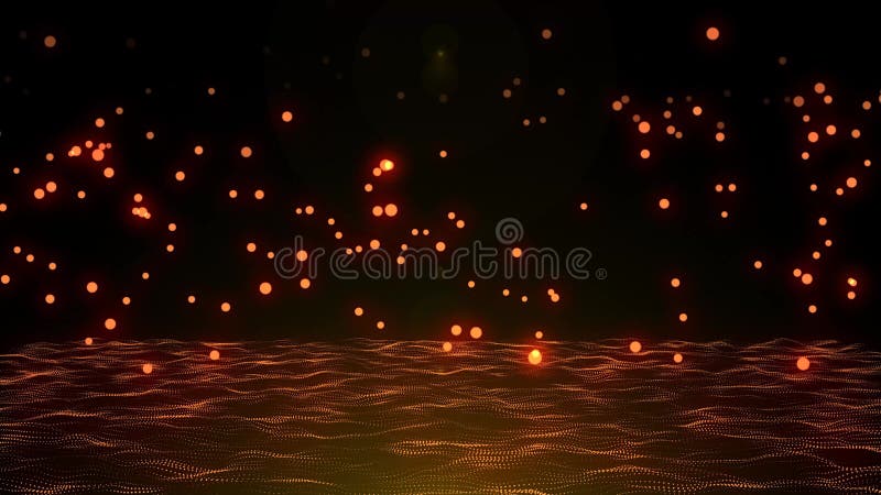 Shining Orange Particles Fall Down in Lines Animation. Stock Footage ...