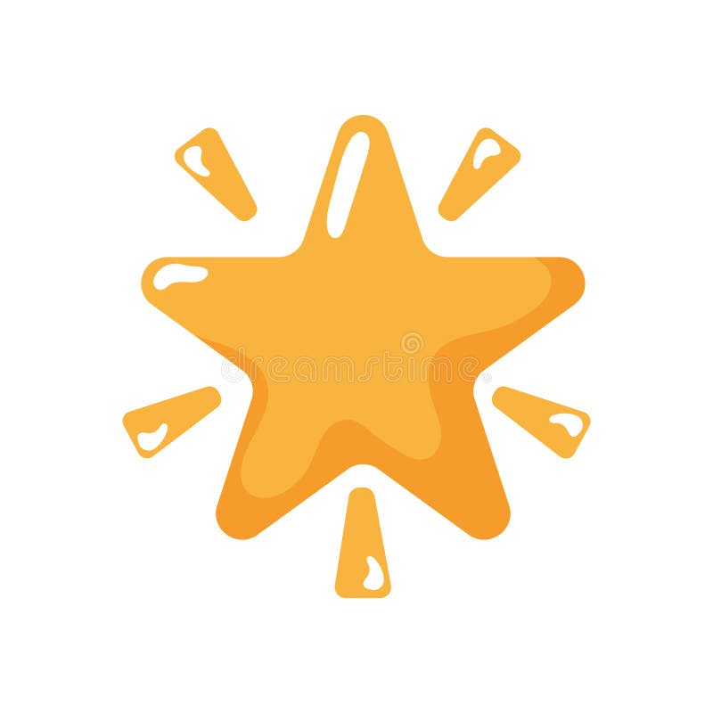 Shining Orange Star Icon. Vector Stock Vector - Illustration of glossy ...