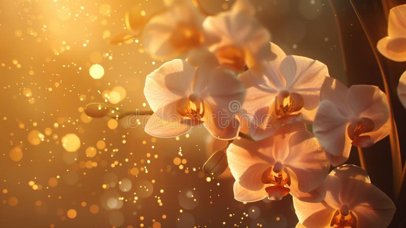 Shining Orchid Theme for Flower Lovers Stock Illustration - Illustration of design, botany ...