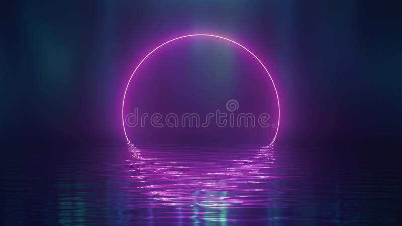 Neon Circle Lights Abstract Background for Colorful Vortex Concept ...