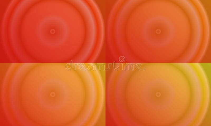 Four Sets of Abstract Background with Circles. Orange, Yellow and Red ...