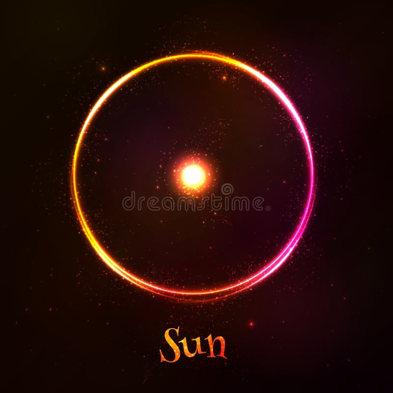 Shining Red Neon Light Sun Astrological Symbol Stock Vector ...