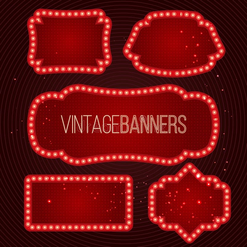 Shining Retro Banner with Lights. Stock Illustration - Illustration of ...