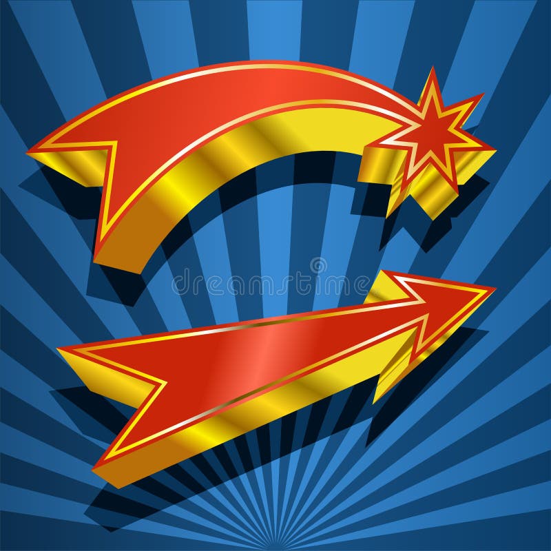 Shining Retro Banner with Star and Arrow. Vector Stock Vector ...