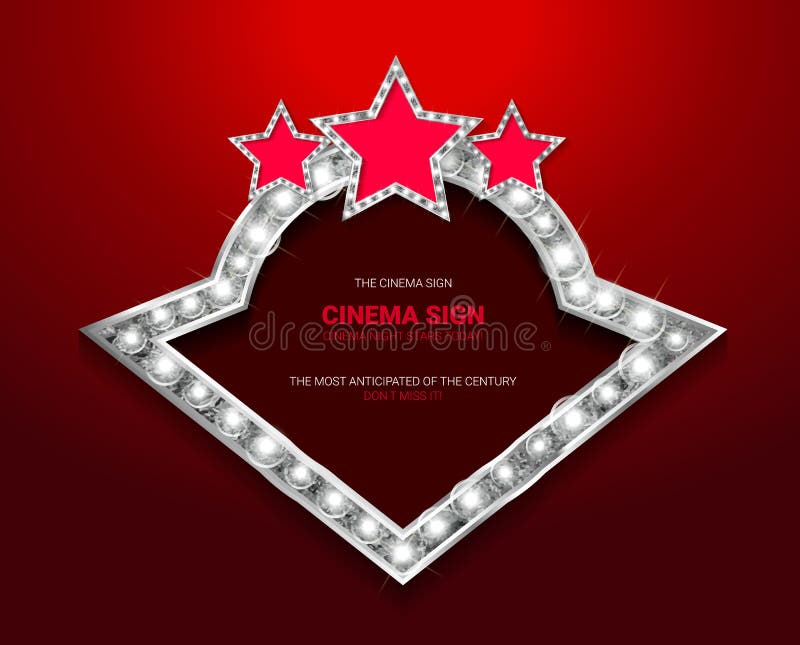 Shining retro light banner stock illustration. Illustration of film ...