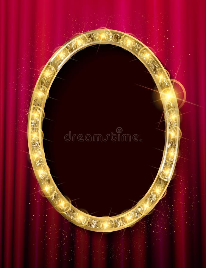 Shining Retro Light Banner. Stock Illustration - Illustration of gold ...