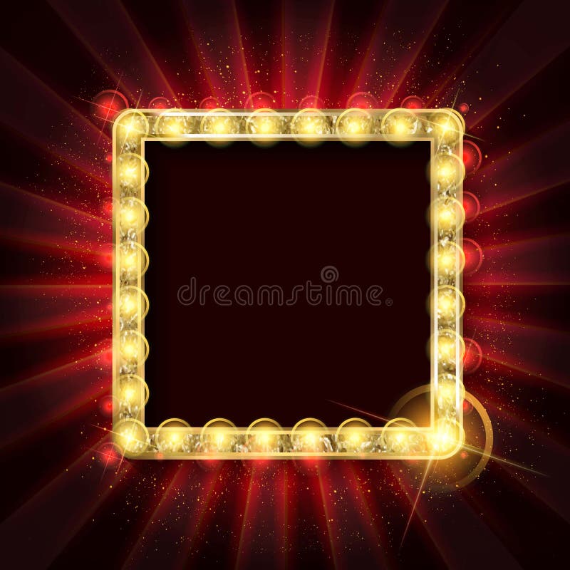 Shining Retro Light Frame Banner Template. Vector Illustration EPS 10 ...