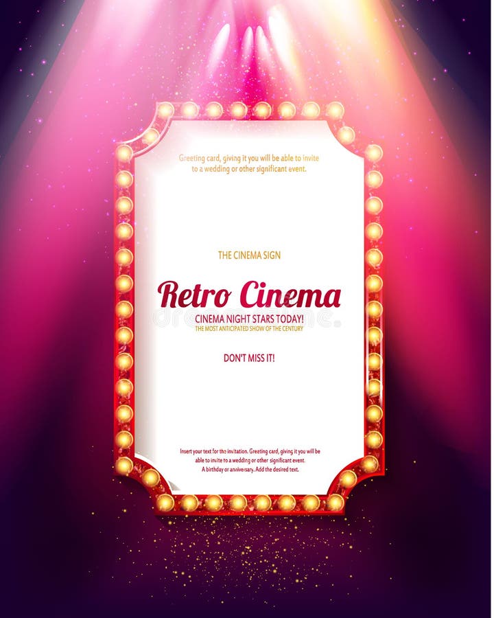 Shining Retro Light Banner. Stock Vector - Illustration of bright ...