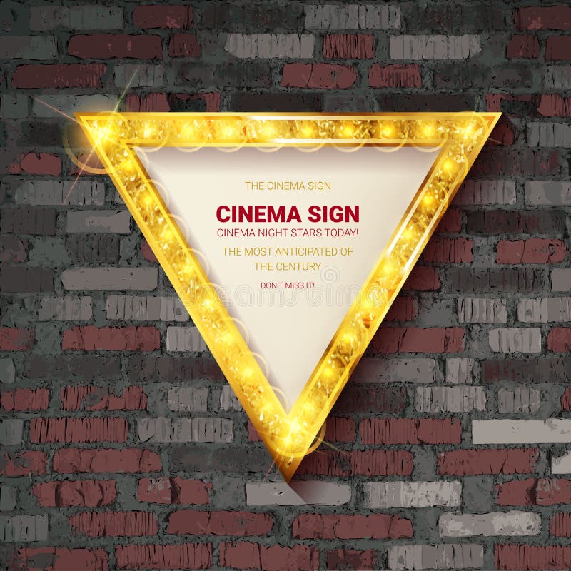 Shining Retro Triangular Light Banner Stock Vector - Illustration of ...