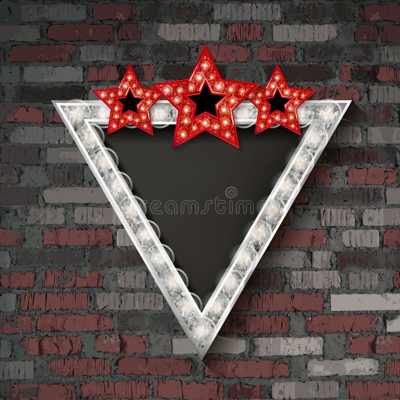 Shining Retro Triangular Light Banner Stock Vector - Illustration of ...