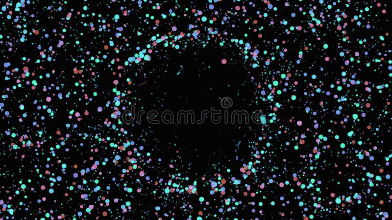 Shining Round Shaped Particles Creating a Central Circle. Animation ...
