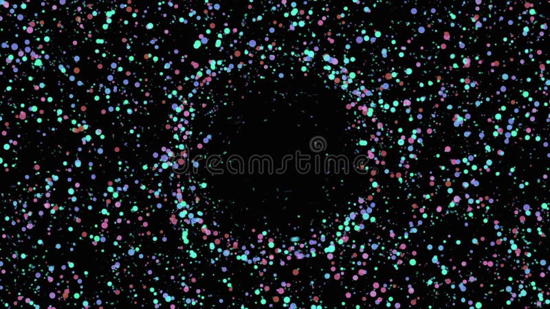 Shining Round Shaped Particles Creating a Central Circle. Animation ...