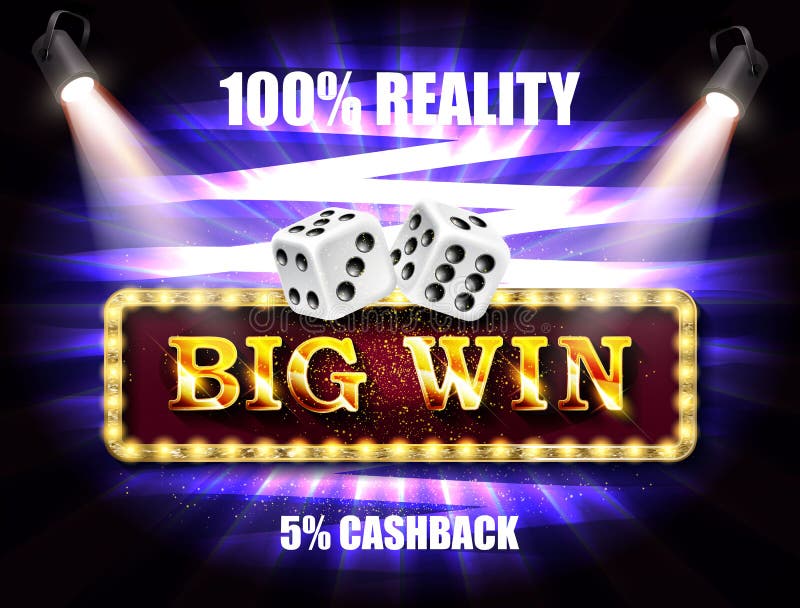 Shining Sign Big Win Banner Illuminated Stock Illustration ...