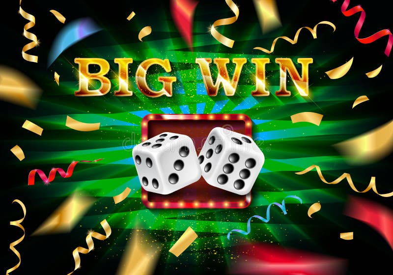 Shining Sign Big Win Banner Illuminated Stock Illustration ...