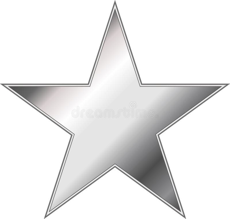 Shining Silver Star on a Transparent Background in Vector Stock Vector ...