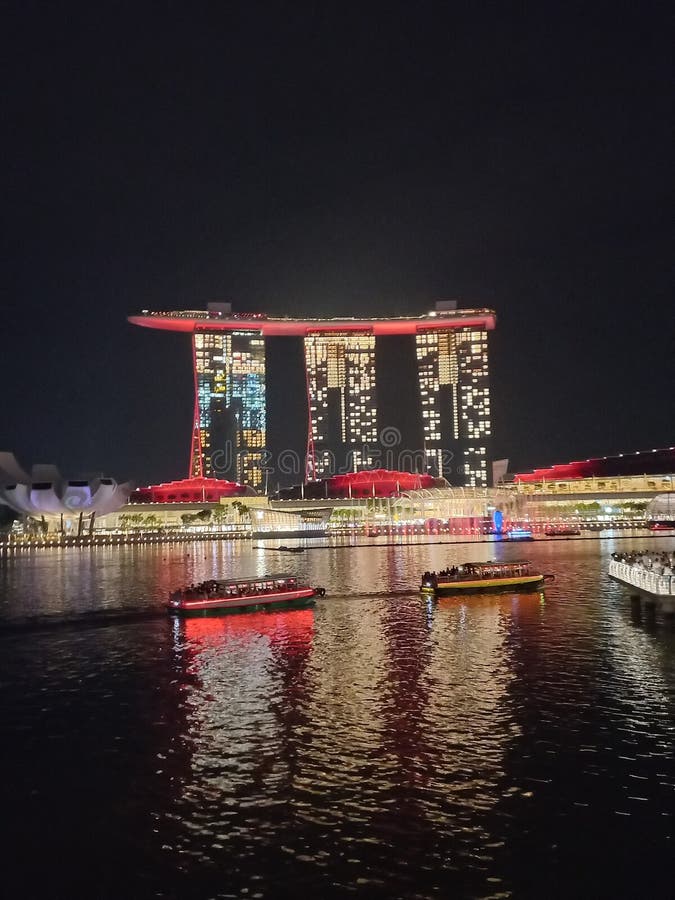 Shining Simmering Splendid at Marina Bay Singapore Stock Image - Image ...