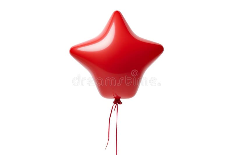 Shining Star Balloon Floating Against a Clean Transparent Background ...