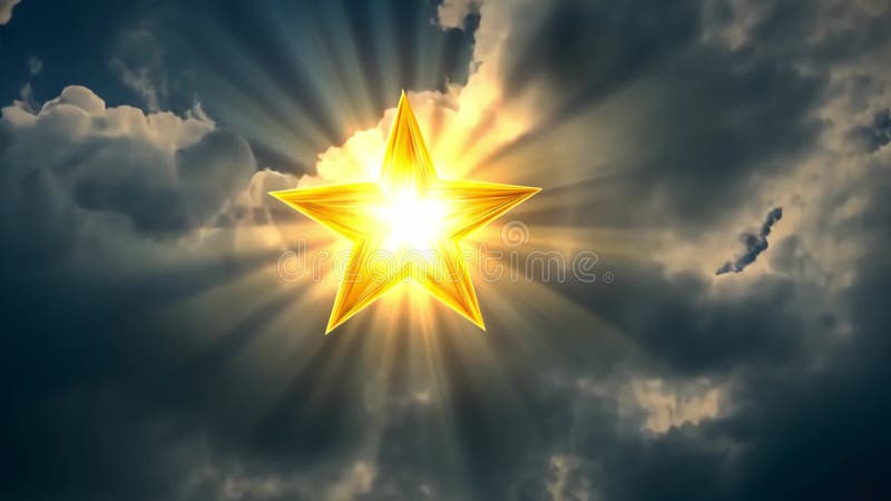 A Shining Star Breaks through Dark Clouds. it Symbolizes Hope and ...
