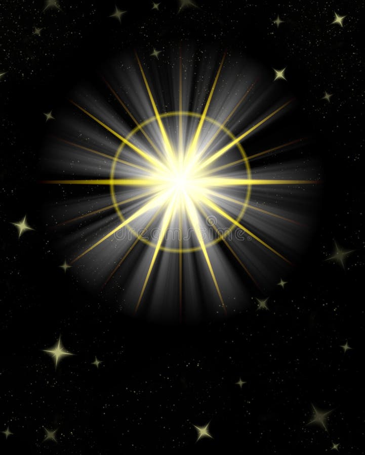 Shining Star Flare Night Sky Stock Illustration - Illustration of night ...