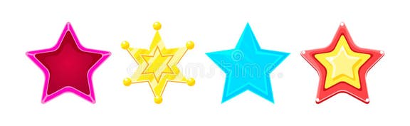 Shining Star Shape of Different Color Vector Set Stock Vector ...