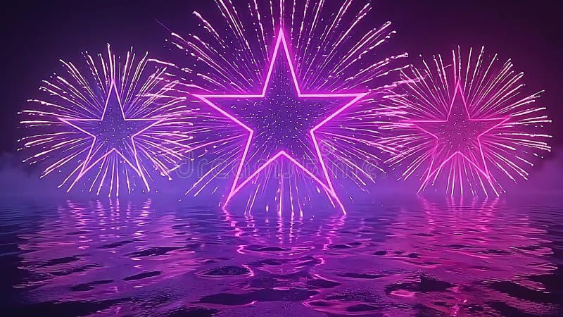 Shining Starbursts Burst Dynamically in the Retro Theme, Generative AI ...