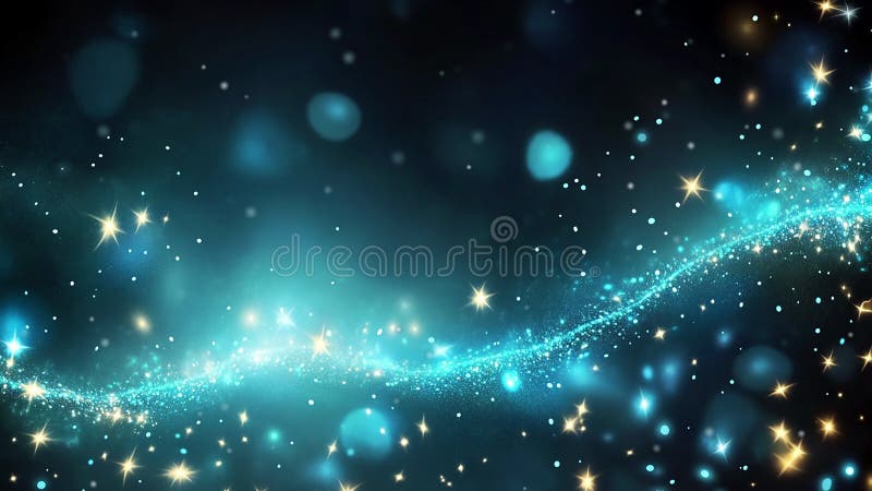 Shining Stars on Turquoise Gradient Abstract Winter Glitter Background ...