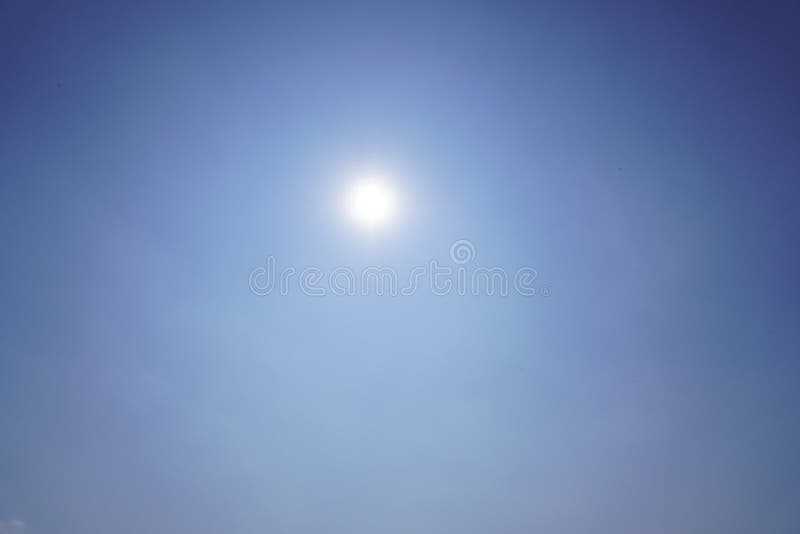 Shining Sun at Blue Sky with White Cloud. Stock Image - Image of blue ...