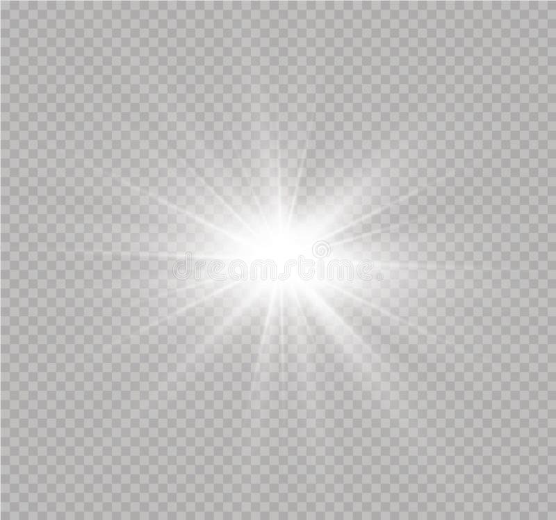 Shining Sun, Bright Flash Star, White Light. Stock Vector ...