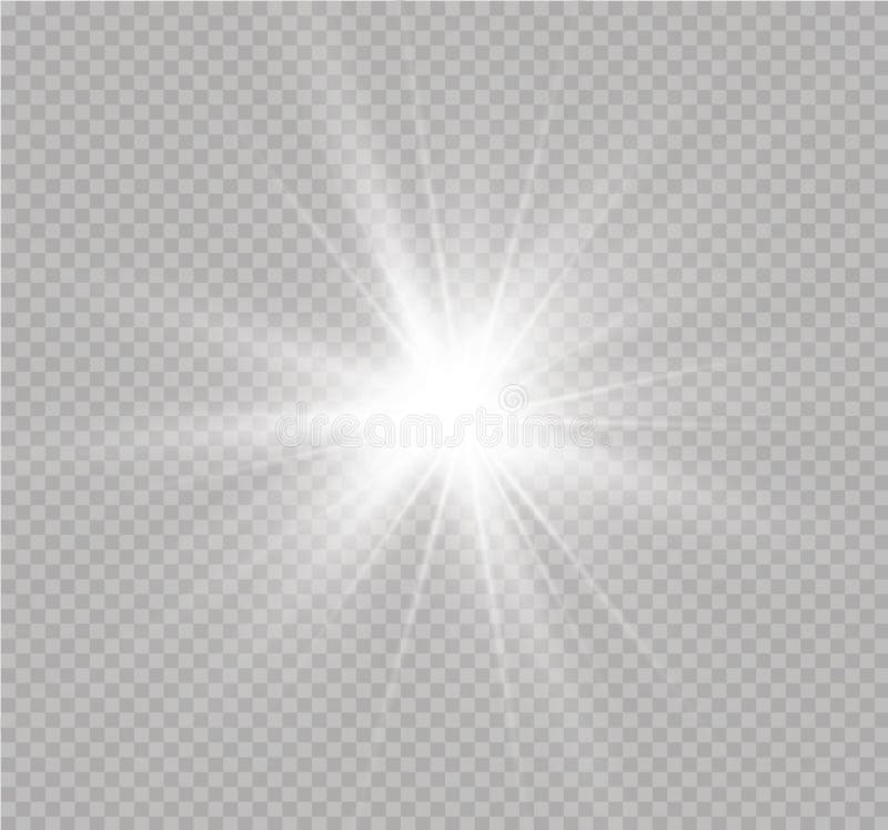 Shining Sun, Bright Flash Star, White Light. Stock Vector ...