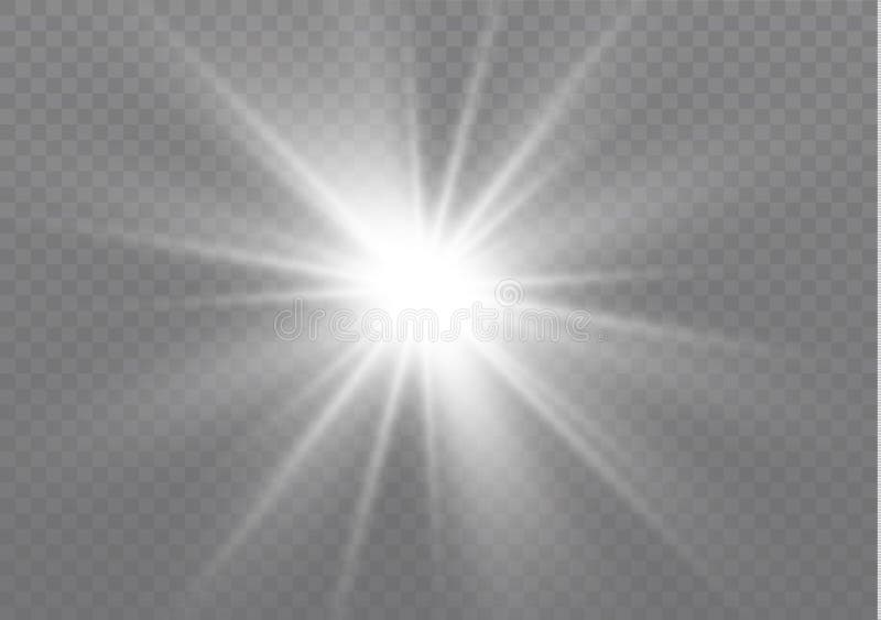 Shining Sun, Bright Flash Star, White Light. Stock Vector ...