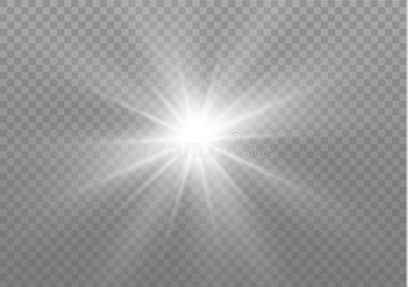 Shining Sun, Bright Flash Star, White Light. Stock Vector ...