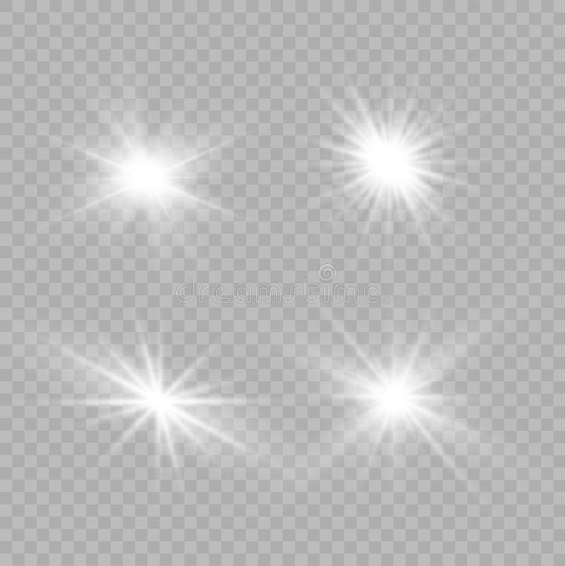Shining Sun, Bright Flash Star, White Light. Stock Vector ...
