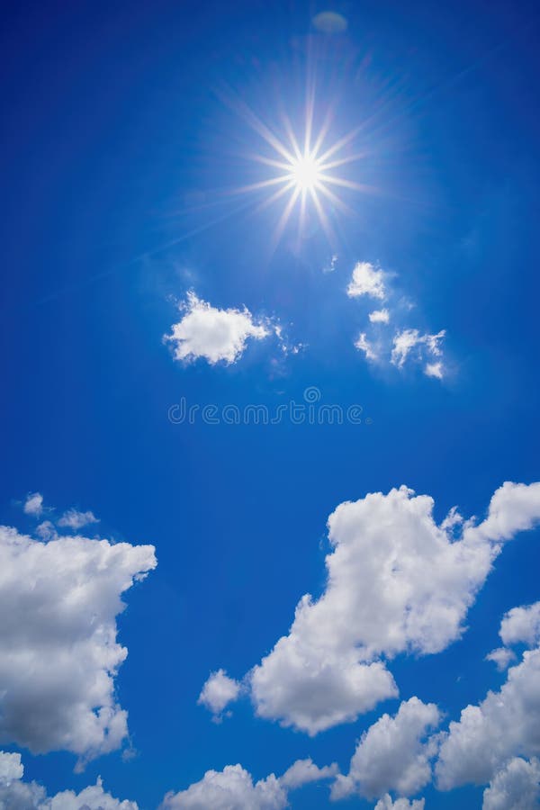 Clear Blue Sky and White Clouds. Air Clouds in the Blue Sky. Beautiful ...