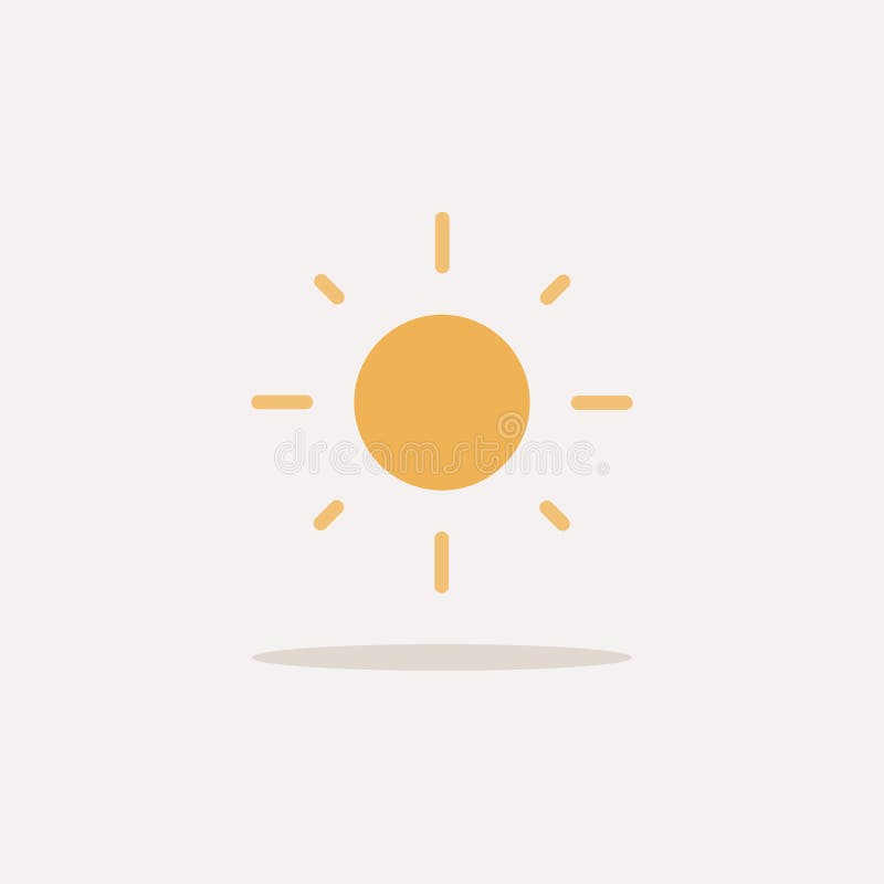 Shining Sun. Color Icon with Shadow. Weather Vector Illustration Stock ...