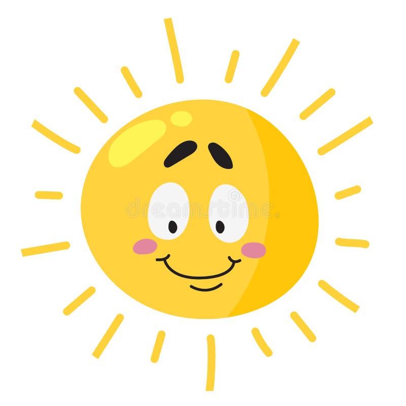 Happy Sun with Smiling Face. Summer Weather Symbol Stock Vector ...
