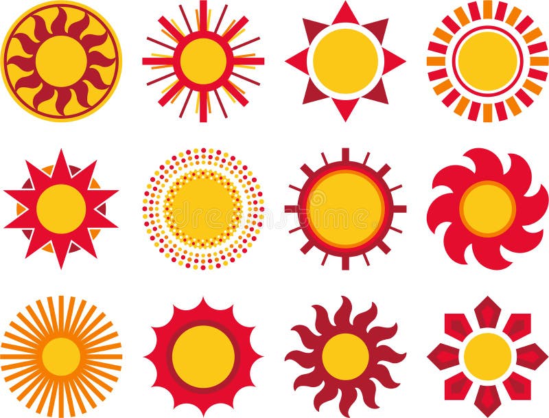 Shining sun set stock vector. Illustration of design - 27015232