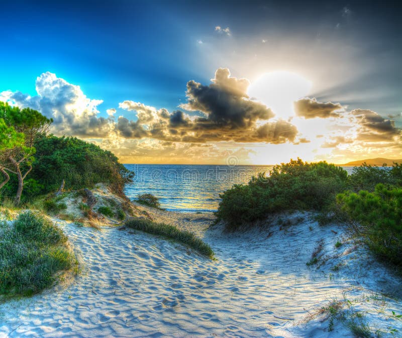 Shining Sun at Sunset in Maria Pia Stock Image - Image of blue, port ...