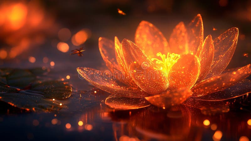 A Shining, Supernatural Flower Dusted with Sparkling Flecks on a Dark ...