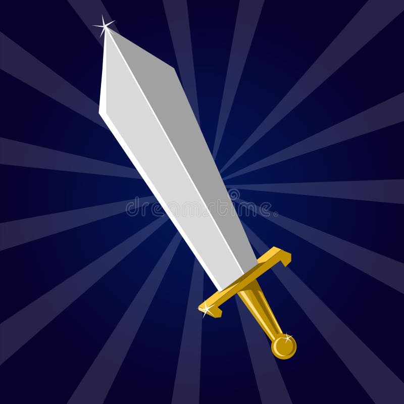 Shining sword stock vector. Illustration of cartoon, equality - 41699040
