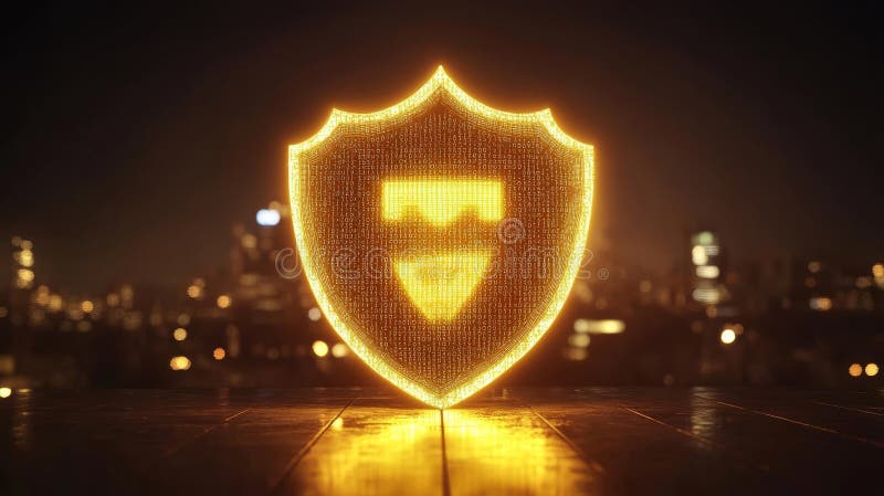 Shining Symbol Illustrating Advanced Cybersecurity Protection in the ...