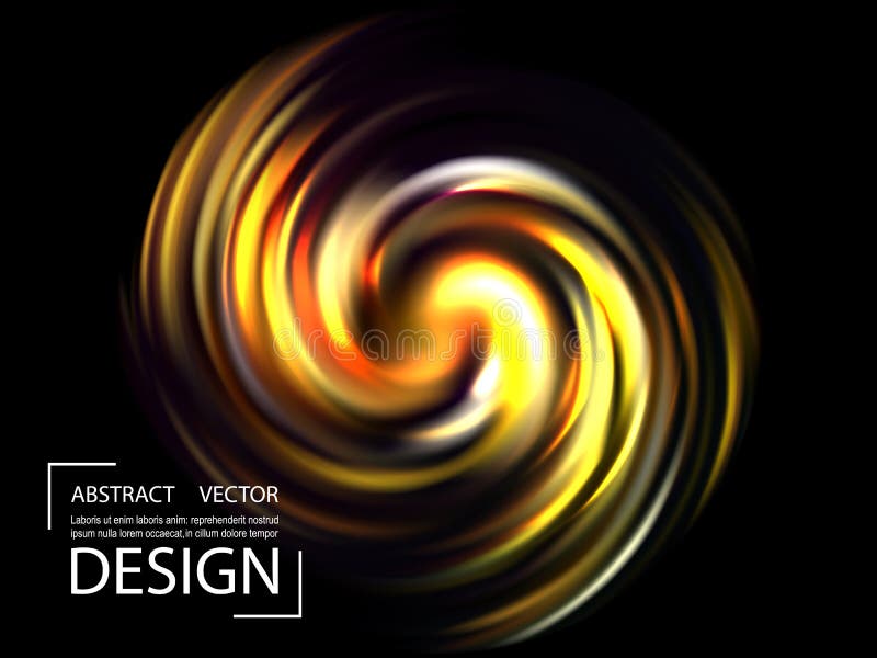 A Shining Vortex. Vector Abstract Black and Gold Background Stock ...