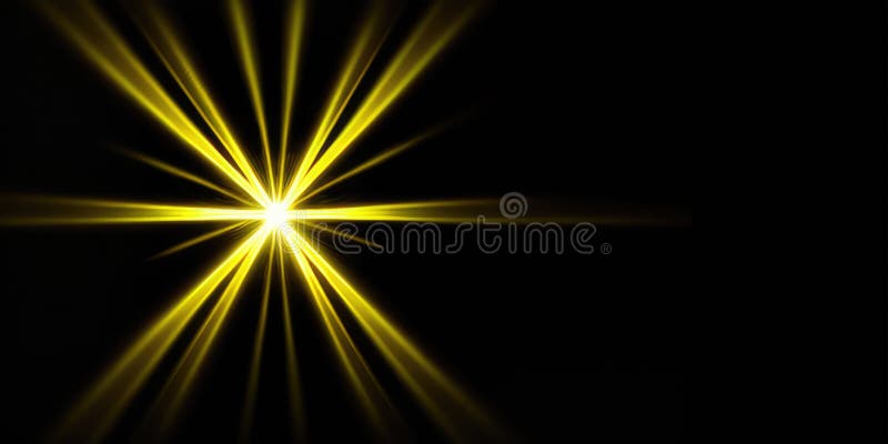 Shining Warm Yellow Light Effect in the Dark for Background Stock ...