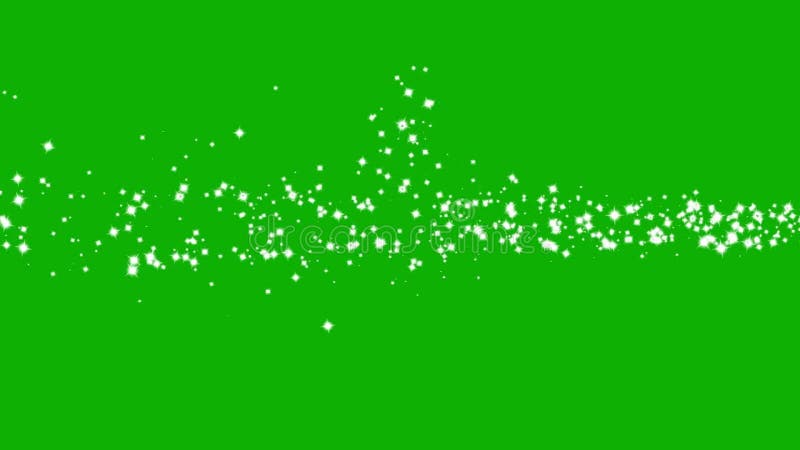 White Glitter Sparkles in Curve Path with Green Screen Background Stock ...