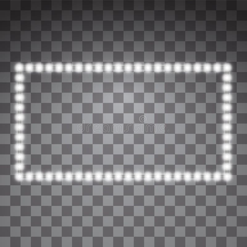 Shining White Led Vector Rectangle Frames, Neon Illumination on ...
