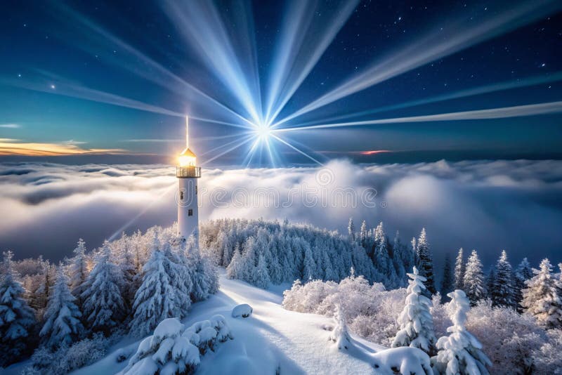 Shining White Light and Dense White Haze Stock Illustration ...